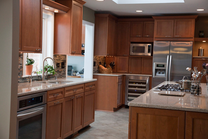 Refrigerator and storage wall - Transitional - Kitchen - Chicago - by ...