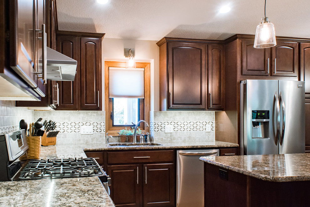 Remodel - Dark Maple Cabinets - Stone Tops - Mankato - Traditional ...