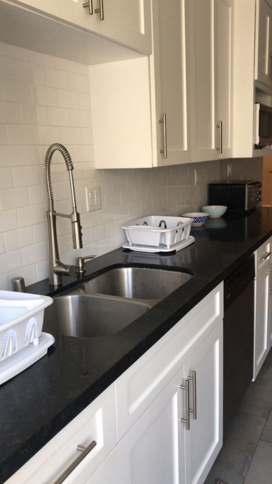 Remodeled Compact Kitchen With Wardrobe - Contemporary - Kitchen - Los ...