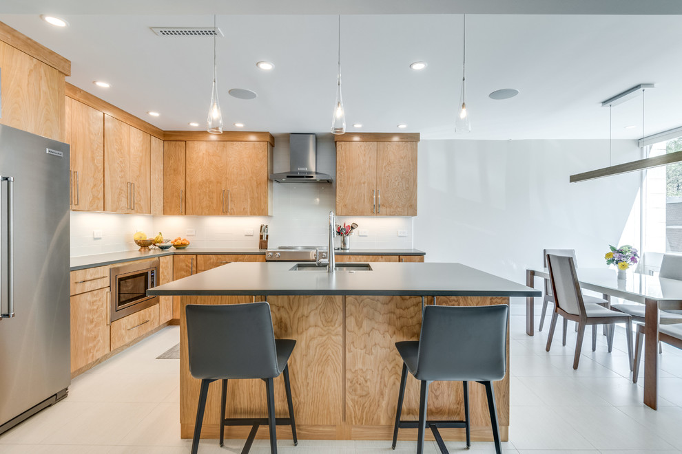 Reston Contemporary Red Birch Kitchen - Contemporary - Kitchen - DC ...
