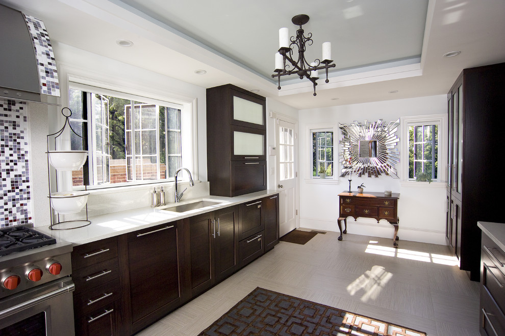 Retractable screens at historic Boston home - Traditional - Kitchen ...
