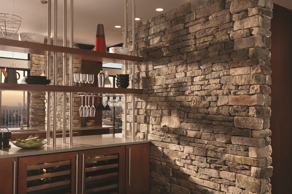 Ridgestone Stone Veneer Accent Wall - Kitchen - Raleigh - by Ply Gem ...
