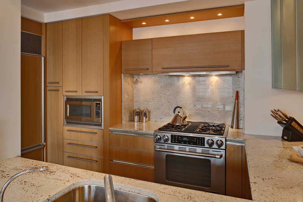 Rift Oak U shape Kitchen - Contemporary - Kitchen - New York - by ...