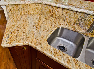 River Gold Granite Kitchen - Traditional - Kitchen - DC Metro - by ...