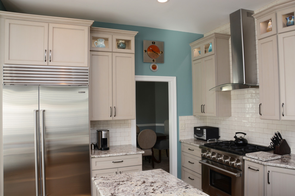 Rockville, MD White Granite Kitchen Countertops - Transitional ...