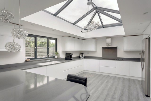 Roof Lanterns Over Kitchen-Dining Area - Contemporary - Kitchen ...