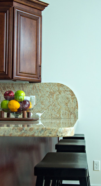Rounded Granite Kitchen Countertops & Splash - Contemporary - Kitchen ...