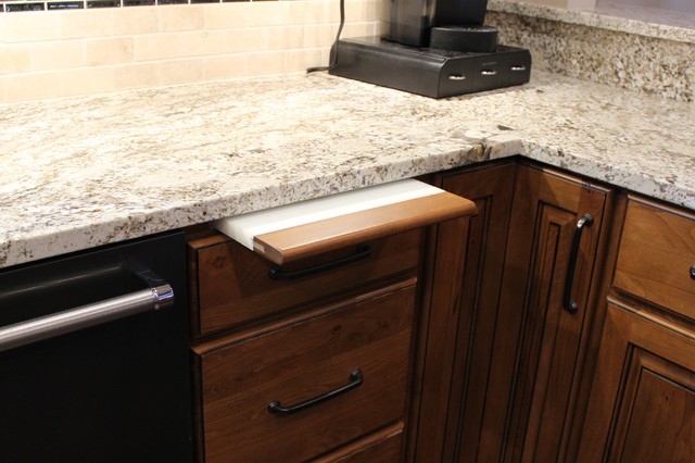 Rural Kewanee Kitchen Remodel With Rustic Beech Cabinets and White Sand ...