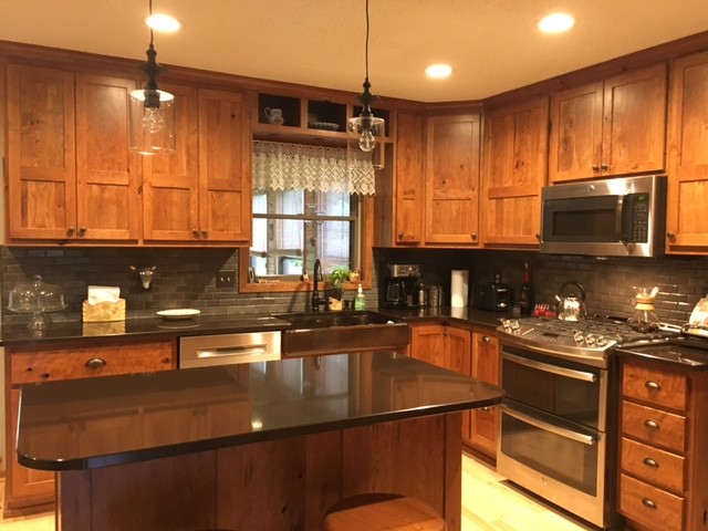 Rustic Cherry Kitchen with Cambria Countertops - Rustic - Kitchen ...