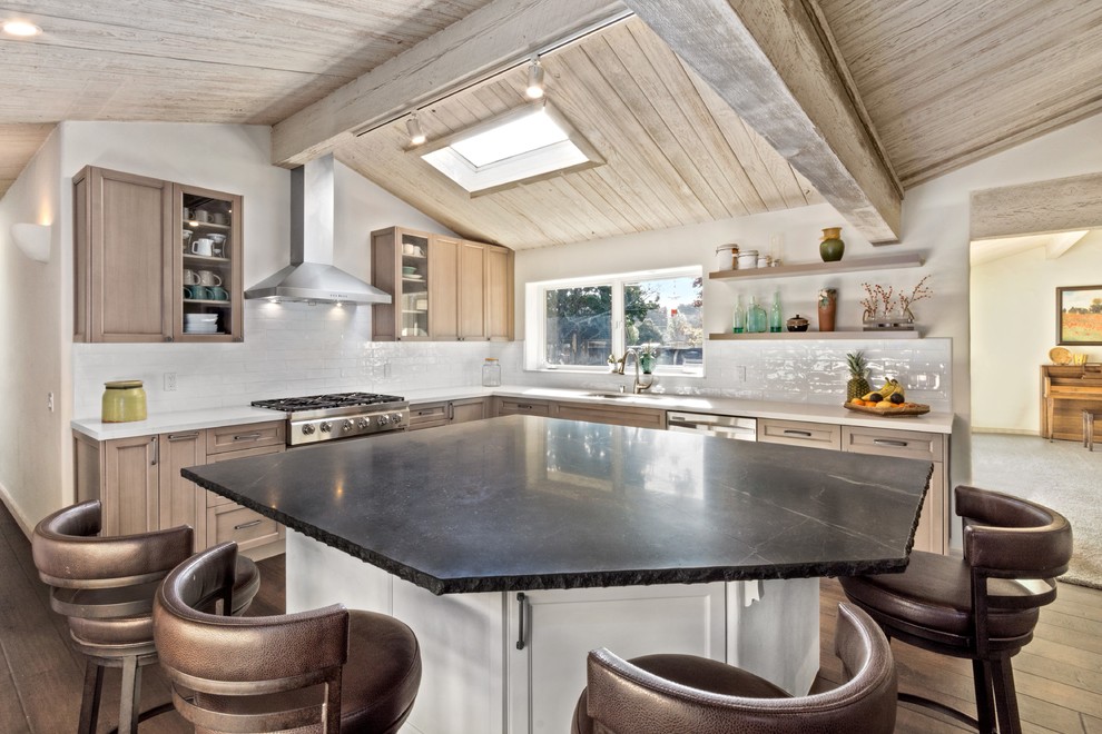 Rustic Industrial Kitchen in Carmel, California - Farmhouse - Kitchen ...