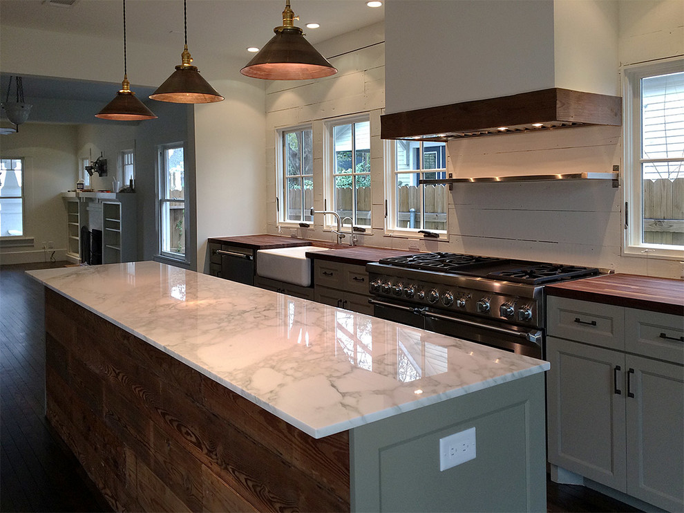 Rustic Woodland Heights Renovation - Rustic - Kitchen - Houston - by ...