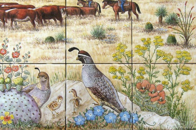 "Santa Rita Working Ranch" custom hand painted tile mural - Cuisine ...
