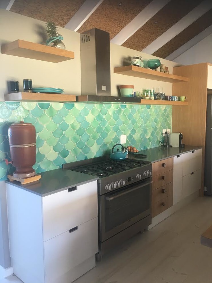 Shades of Aqua Mermaid Scales - Beach Style - Kitchen - by Renwick ...