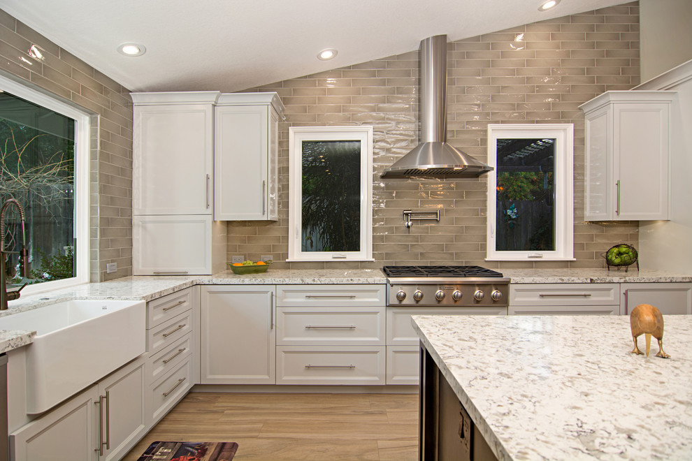 Shaker cabinets with beveled inside edge - Transitional - Kitchen - San ...