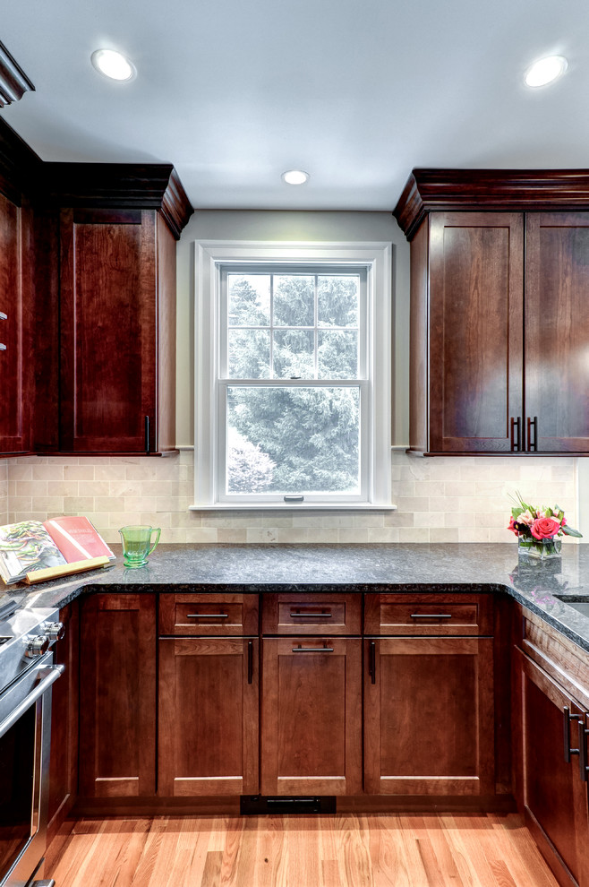 Shaker style cabinets in cherry with a brandy stain - Craftsman ...