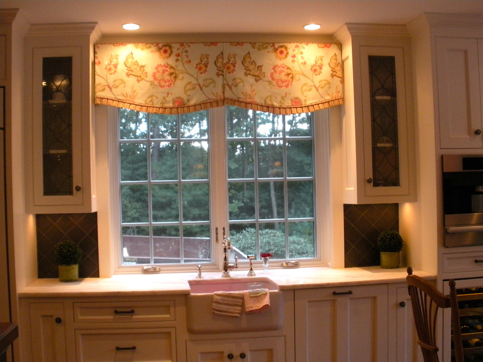 shaped valances - Traditional - Kitchen - Boston - by Roseann Mortali ...