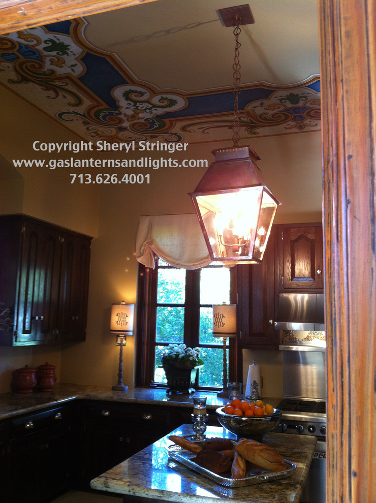 Sheryl's Extra Large V Style Electric Lantern Hanging by Copper Chain ...