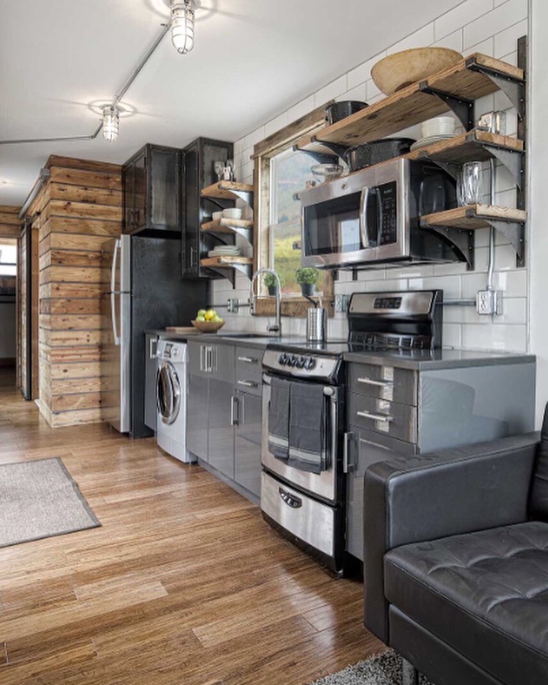 Shipping Container Tiny Home - Farmhouse - Kitchen - Other | Houzz