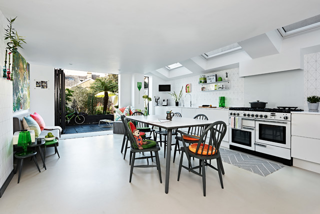 Side return kitchen extension and garden - Contemporary - Kitchen ...