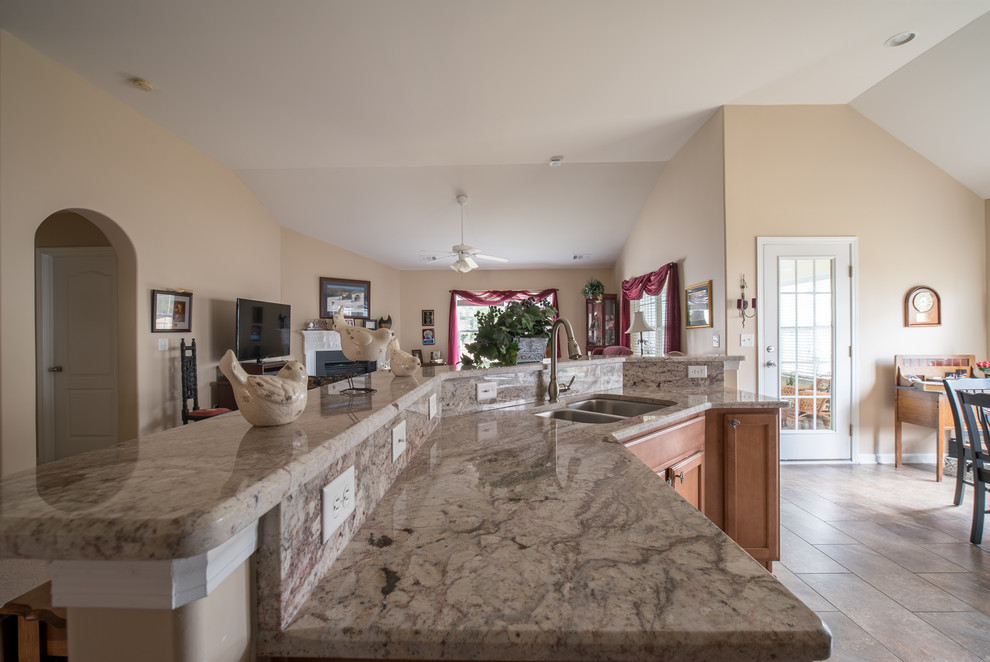 Sienna Bordeaux Granite Kitchen Countertops - Traditional - Kitchen ...