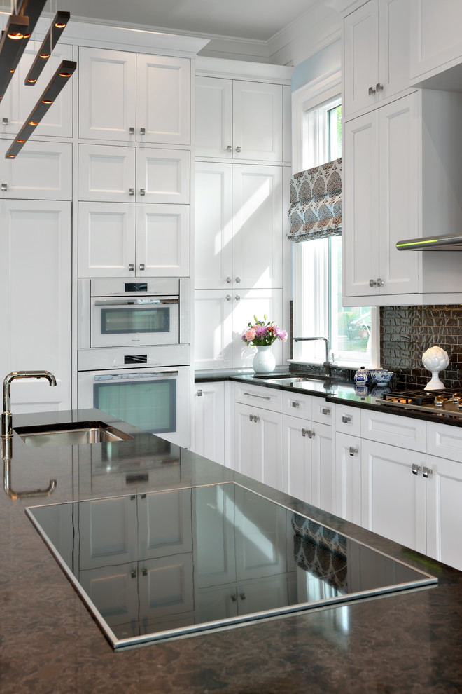 Sleek Transitional White Kitchen - Transitional - Kitchen - Toronto ...