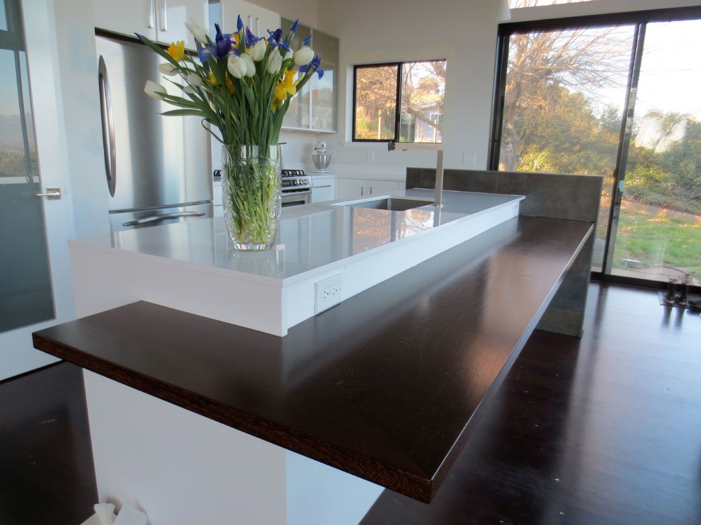 Sleek Wenge countertops steal the show - Contemporary - Kitchen ...
