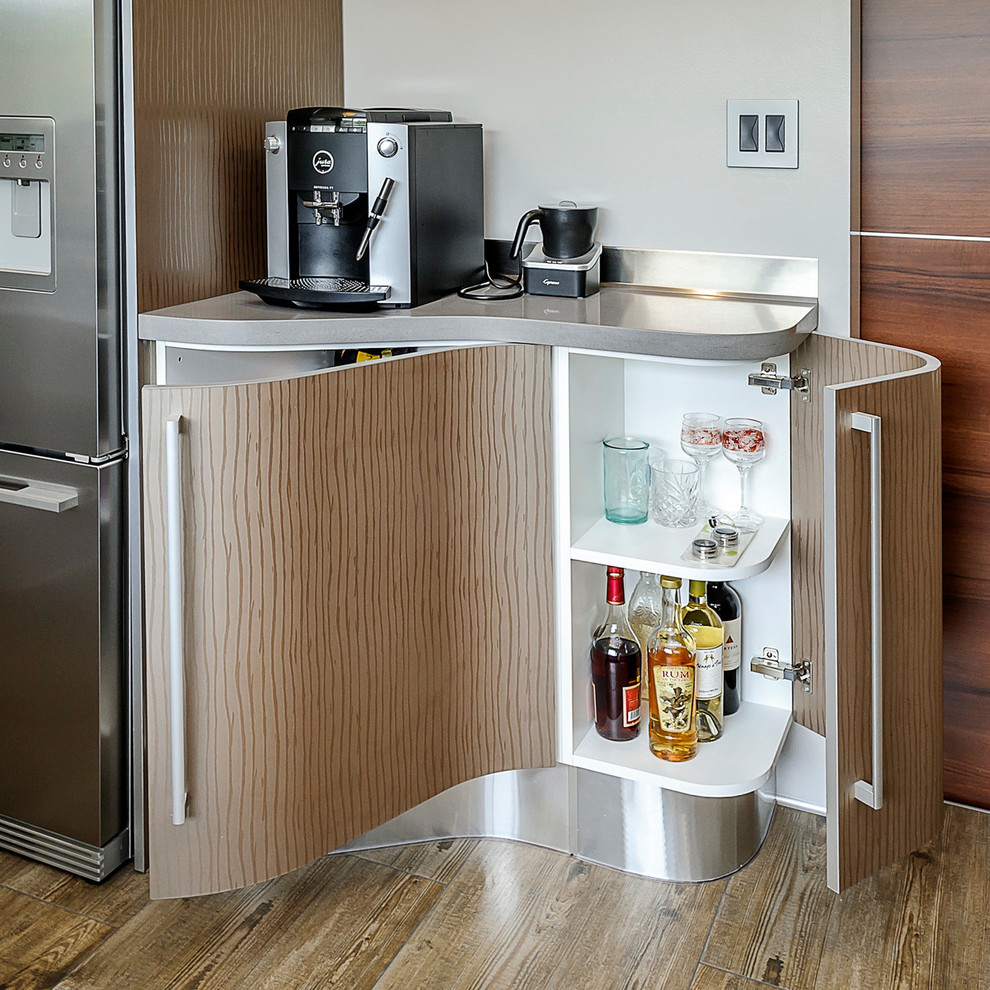 Sloat Blvd. Curved Kitchen Countertop - Modern - Kitchen - San ...