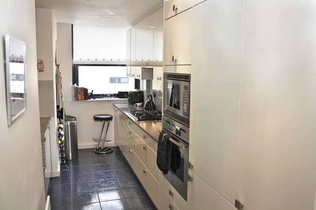 Small Galley kitchen - Modern - Kitchen - London - by LWK London ...