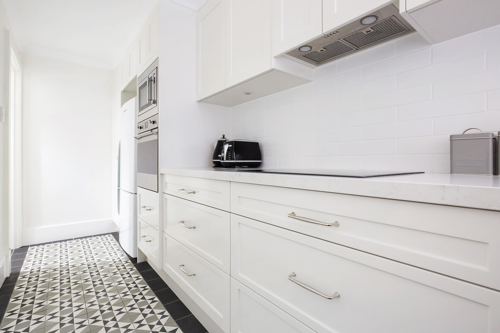 Small Kitchen with Smartstone 'Amara' Benchtops - Traditional - Kitchen ...