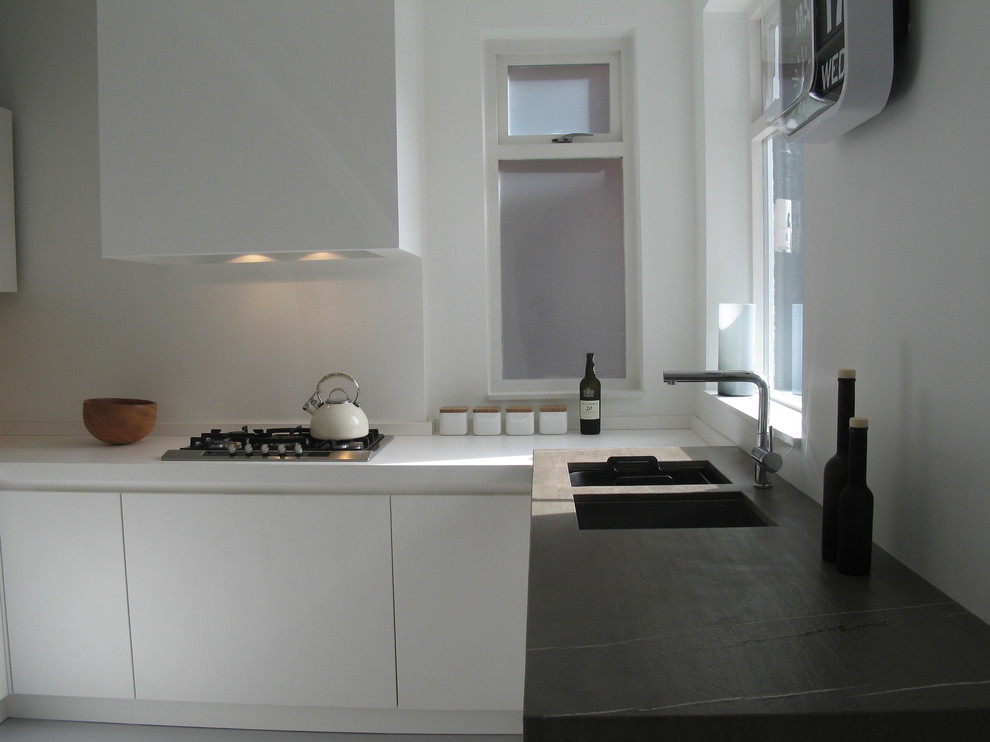 Small Modern White Kitchen - Contemporary - Kitchen - Cheshire - by ...