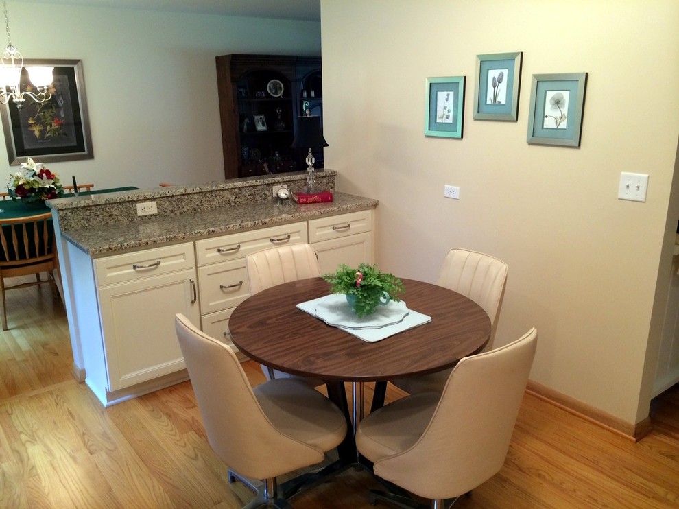 Small White "L" Shaped Kitchen in Naperville by Adam Hartig AKBD ...