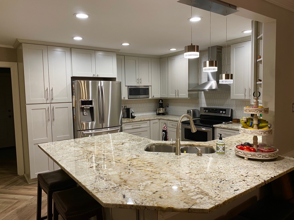 Snow Fall Granite Kitchen countertops - Transitional - Kitchen ...