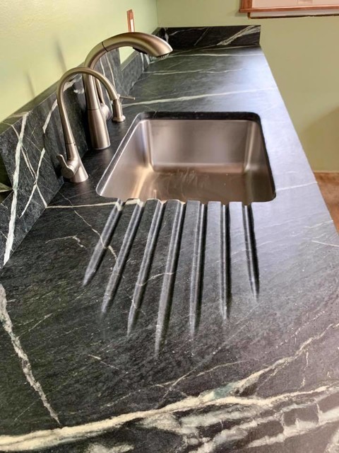 Pacific Soapstone Countertops, backsplash and runnels - Kitchen - New ...