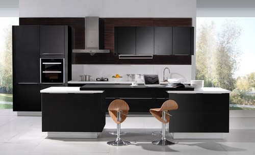 Solid Wood, Flat Panel Wenge Style Kitchen - Modern - Kitchen - Miami ...