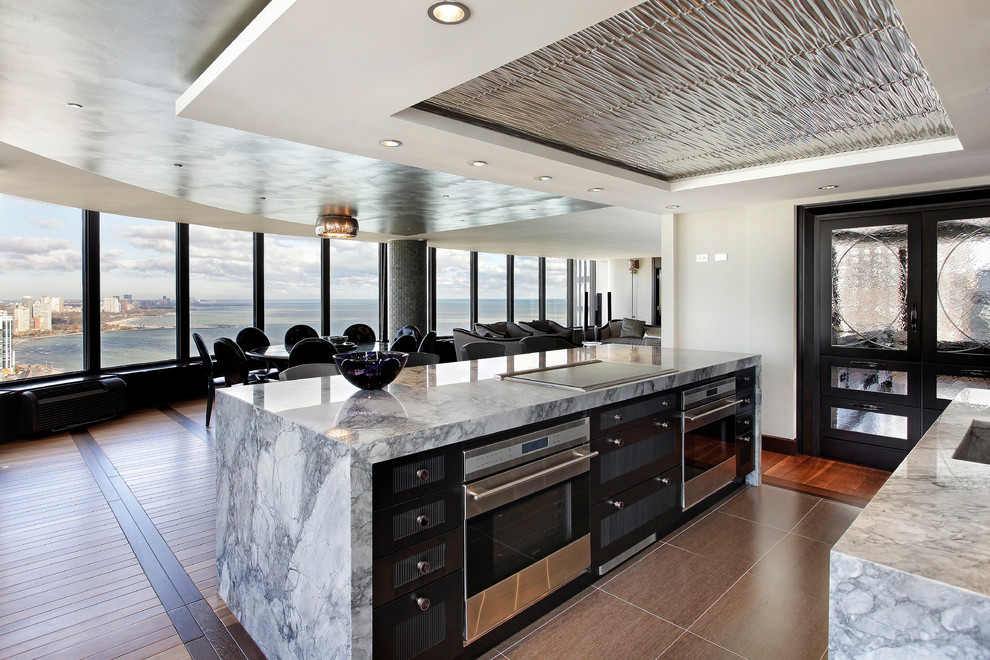 Sophisticated Lake Point Tower Kitchen with a View - Transitional ...