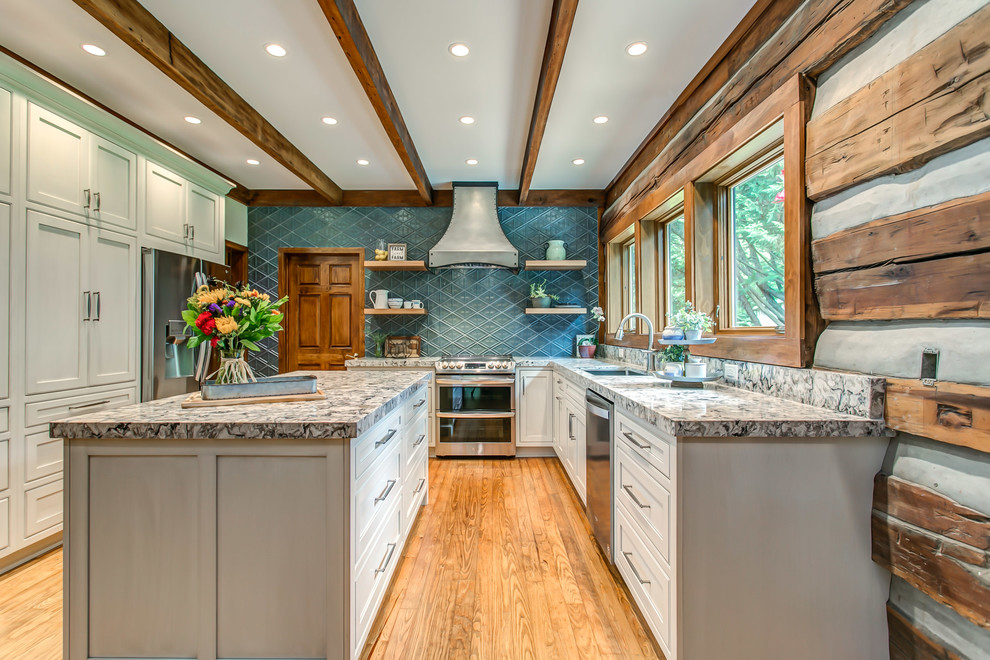 Sophisticated Rustic Log Cabin Kitchen - Rustic - Kitchen - Nashville ...