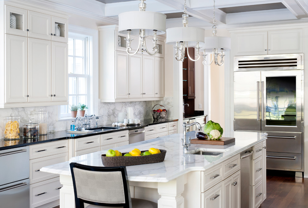 Sophisticated traditional "tuxedo" kitchen - Traditional - Kitchen ...