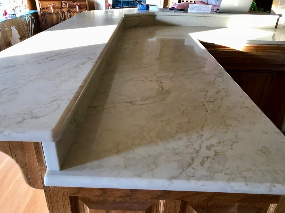 Springfield White & Grey Quartz Countertop - Traditional - Kitchen ...