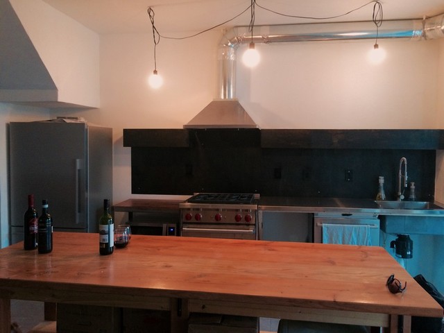 Stainless Steel Counter Top / Integrated Sink / Blackened Steel ...