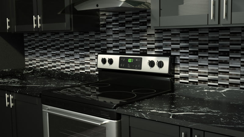 Stainless Steel Tile Modern Aligned - Modern - Kitchen - Miami - by ...