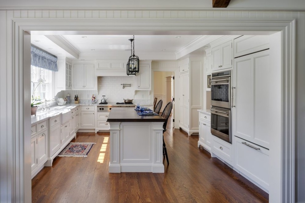 Stately White Kitchen - Traditional - Kitchen - Boston - by Platt ...