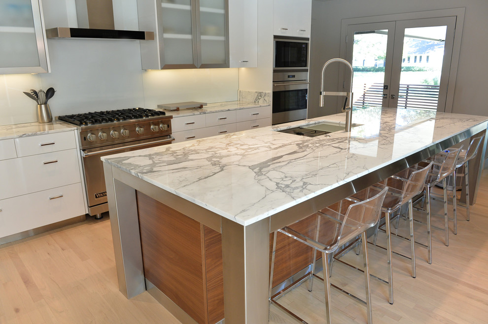 Statuario Marble Kitchen - Contemporary - Kitchen - Dallas - by Aria ...