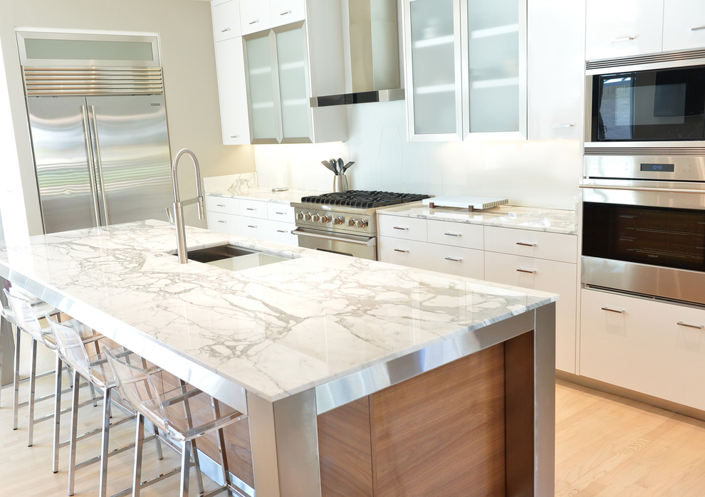 Statuario Marble Kitchen - Contemporary - Kitchen - Dallas - by Aria ...
