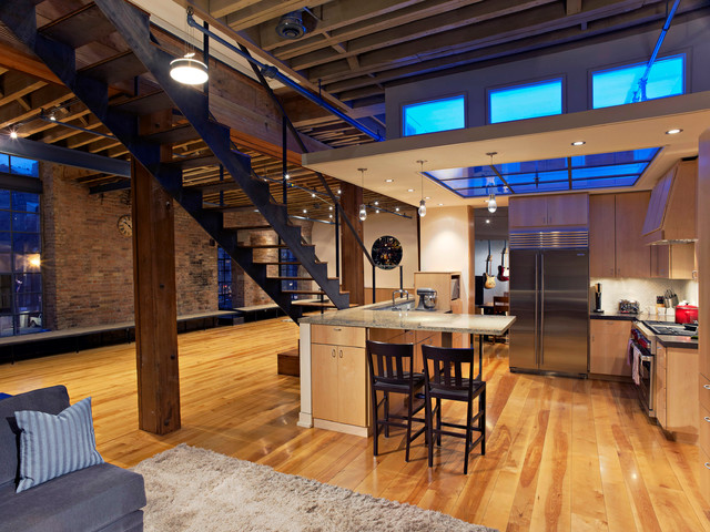 Steel and Glass Timber Loft - Industriale - Cucina - Chicago - di ...