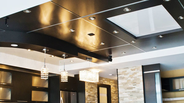 Stretch Ceiling Panels add Texture in Modern Kitchen - Modern - Kitchen ...
