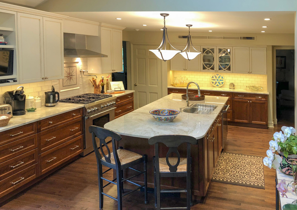Structural changes create an expansive kitchen. - Transitional ...