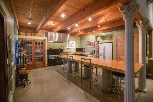 Studio Loft Space, kitchen with Bowling Alley Countertops - Modern ...