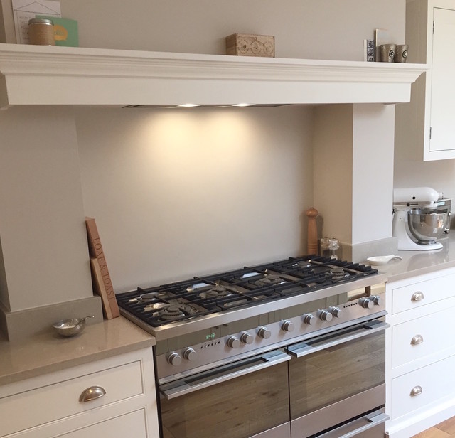 Stunning flat panel kitchen cabinets with large island - Traditional ...