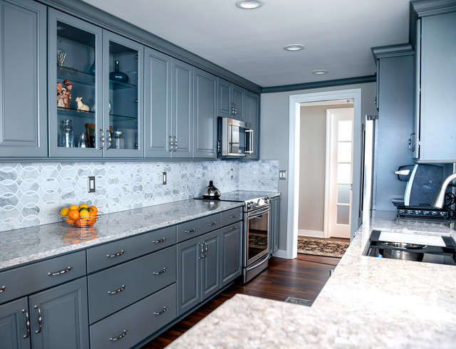 Stunning Gray cabinets with Berwyn Cambria countertops - Kitchen ...