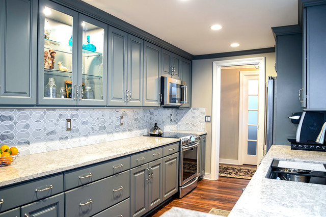 Stunning Gray cabinets with Berwyn Cambria countertops - Kitchen ...